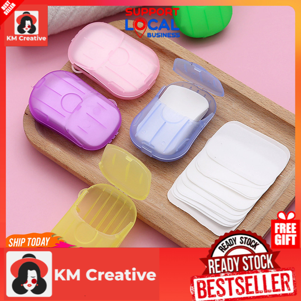 🌼 KM Creative 🌼 20pcs Travel Disposable Soap Paper Tablet Soaps Thin ...