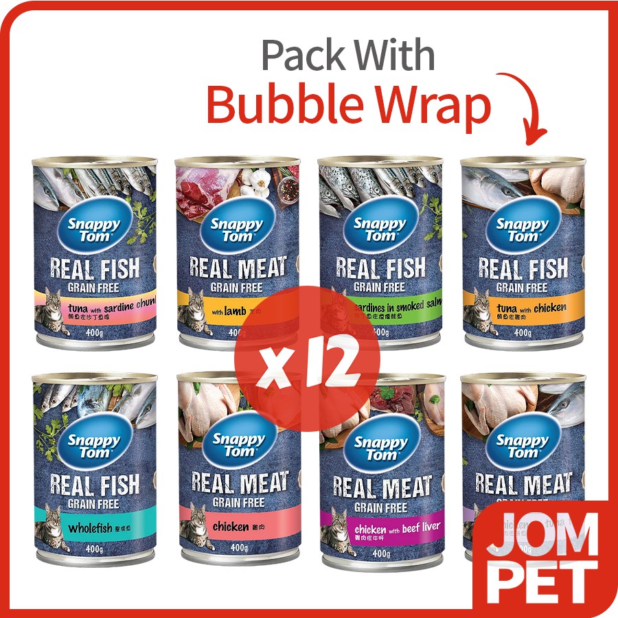 12 Cans SNAPPY TOM Canned Food - 400g / Cat Wet Food / Makanan Kucing ...