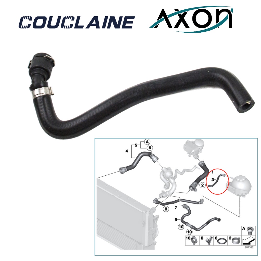 BMW N20 F20 F30 118 120 125 320 328 Expansion Tank Coolant Hose Coolant ...