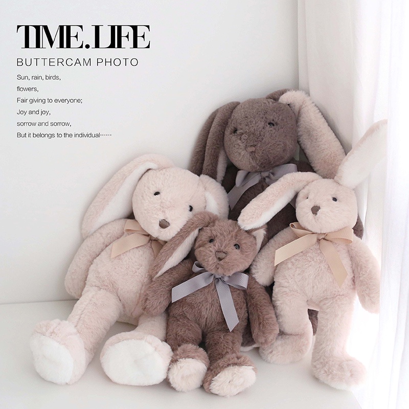 Fluffy Bunny Plush Toys Cartoon Animal Stuffed Doll Soft Toy With bow ...