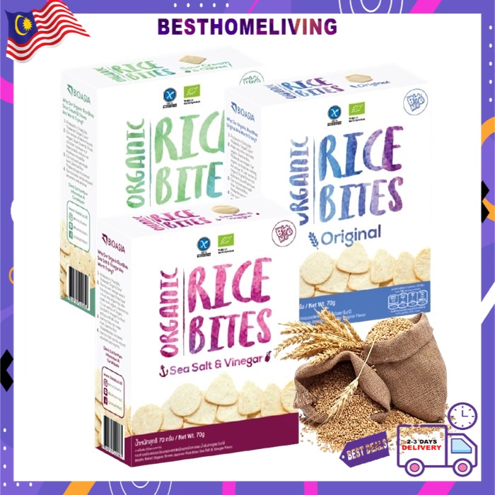 Bioasia Organic Rice Bites Sour Cream & Chives Organic Rice Cracker ...