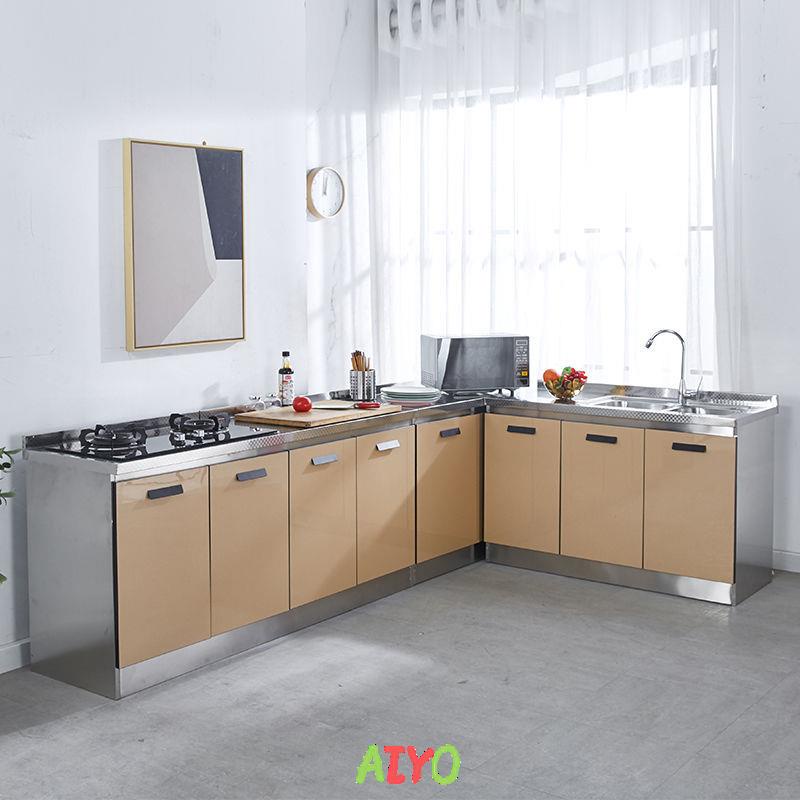Stainless steel kitchen cabinet combination cabinet whole steel kitchen ...