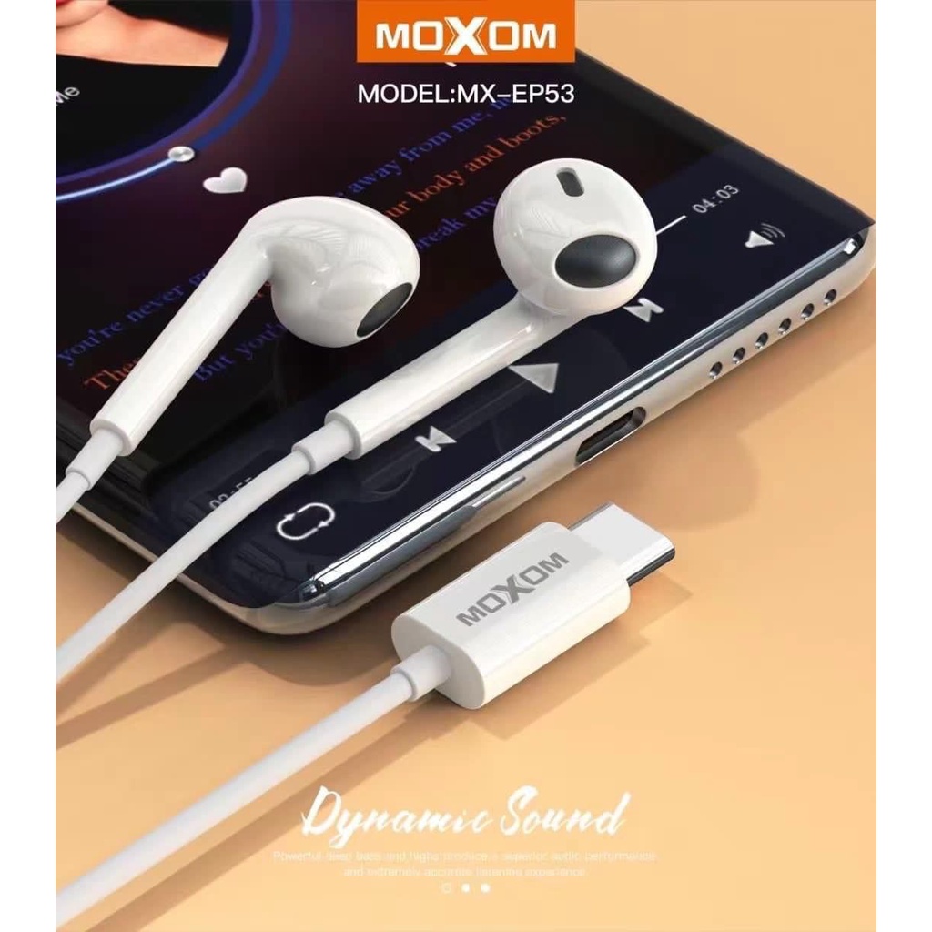MOXOM MX-EP53 TYPE-C PLUG WIRED EARPHONE BASS WITH MIC | Shopee Malaysia