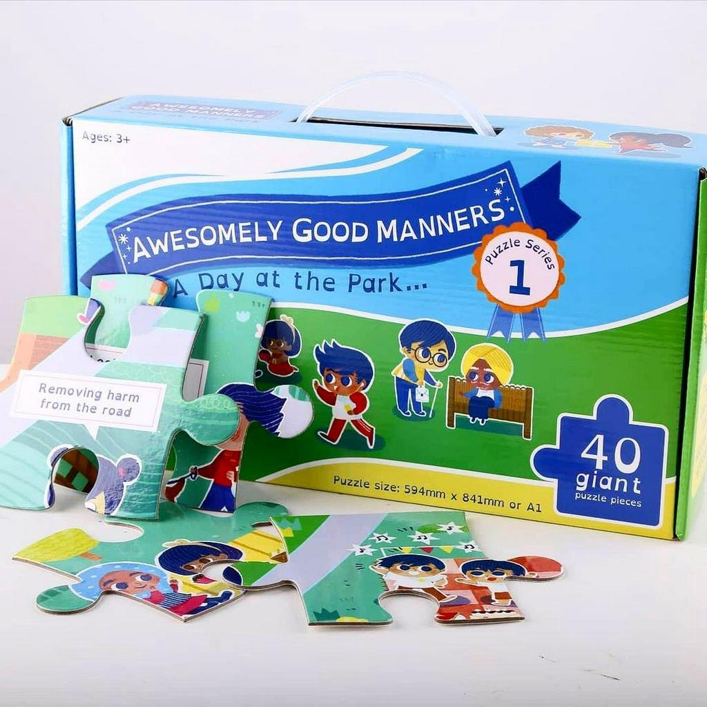 Awesomely Good Manners : A Day At The Park (Kids Giant Puzzle) | Shopee ...