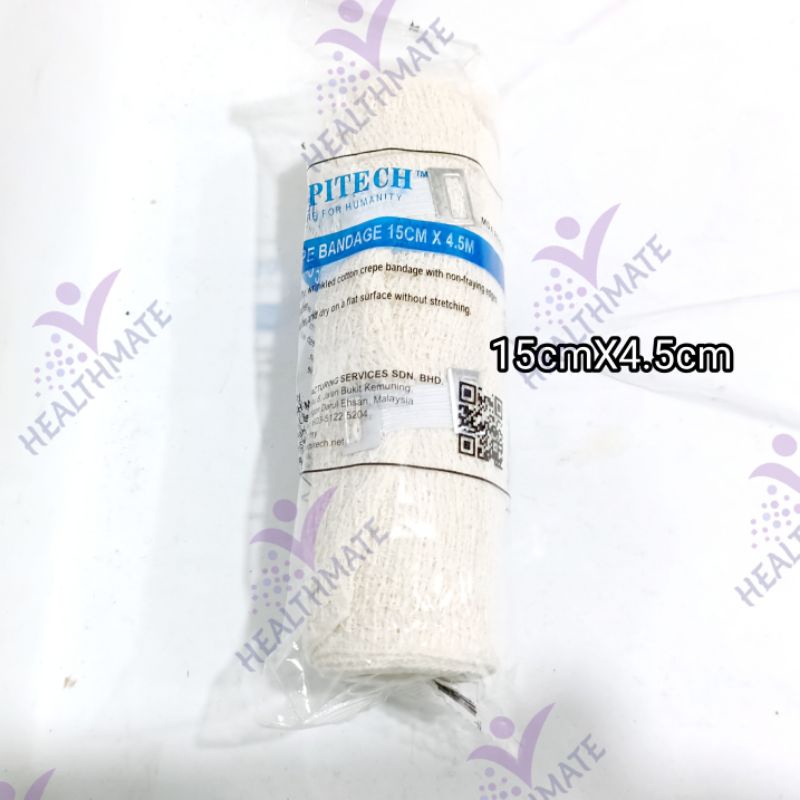 HOSPITECH Elastic Crepe Bandage (5CM / 7.5CM / 10CM / 15CM) x4.5 Meter ...