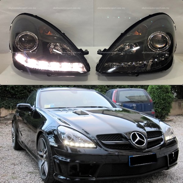 Mercedes SLK R171 Head Lamp Projector DRL Led 100% Taiwan 2004 2005 ...