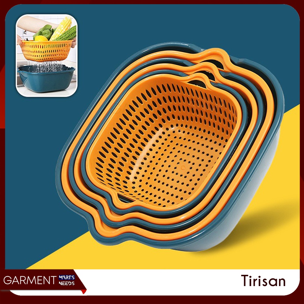 6 in 1 Fruit Vegetable Drainer Food Washing Basin Multifunction Plastic ...