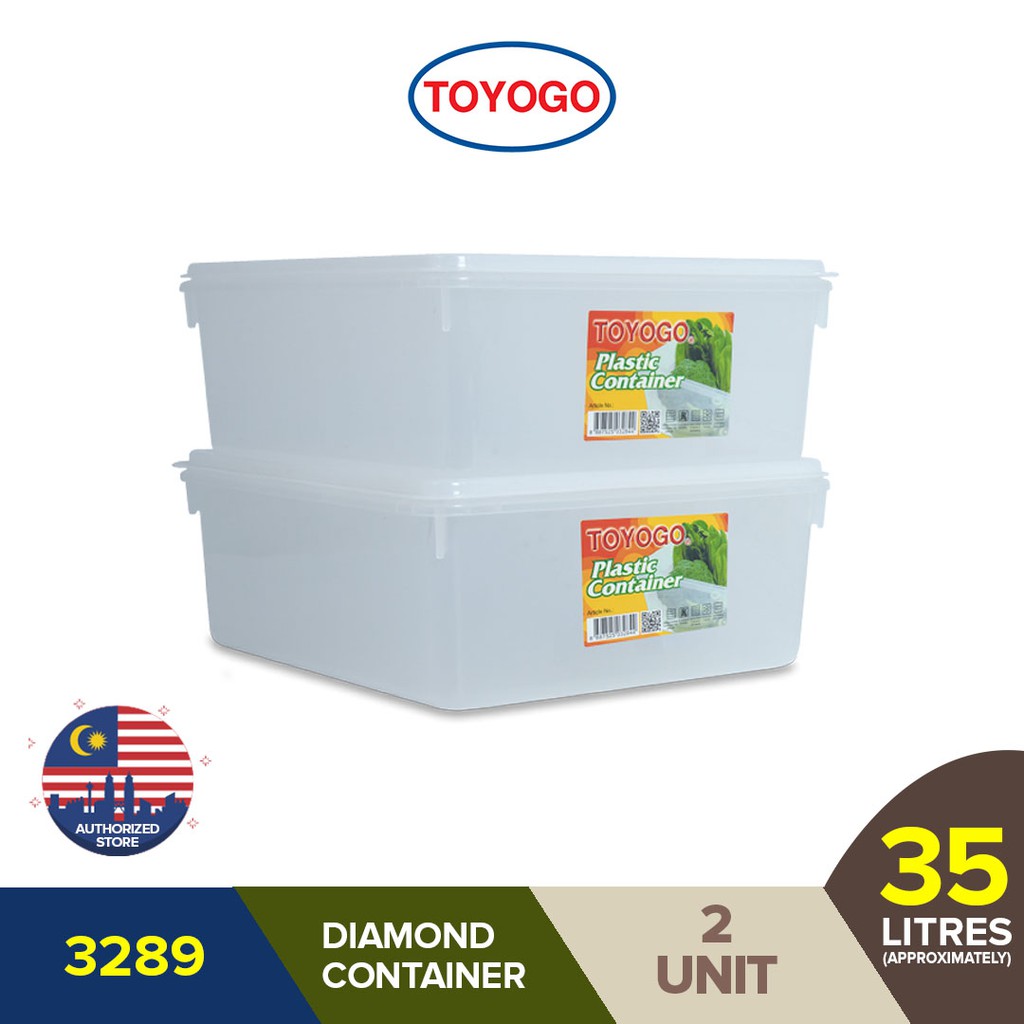 TOYOGO Food Storage Container 3289 (35L) [2 units] | Shopee Malaysia