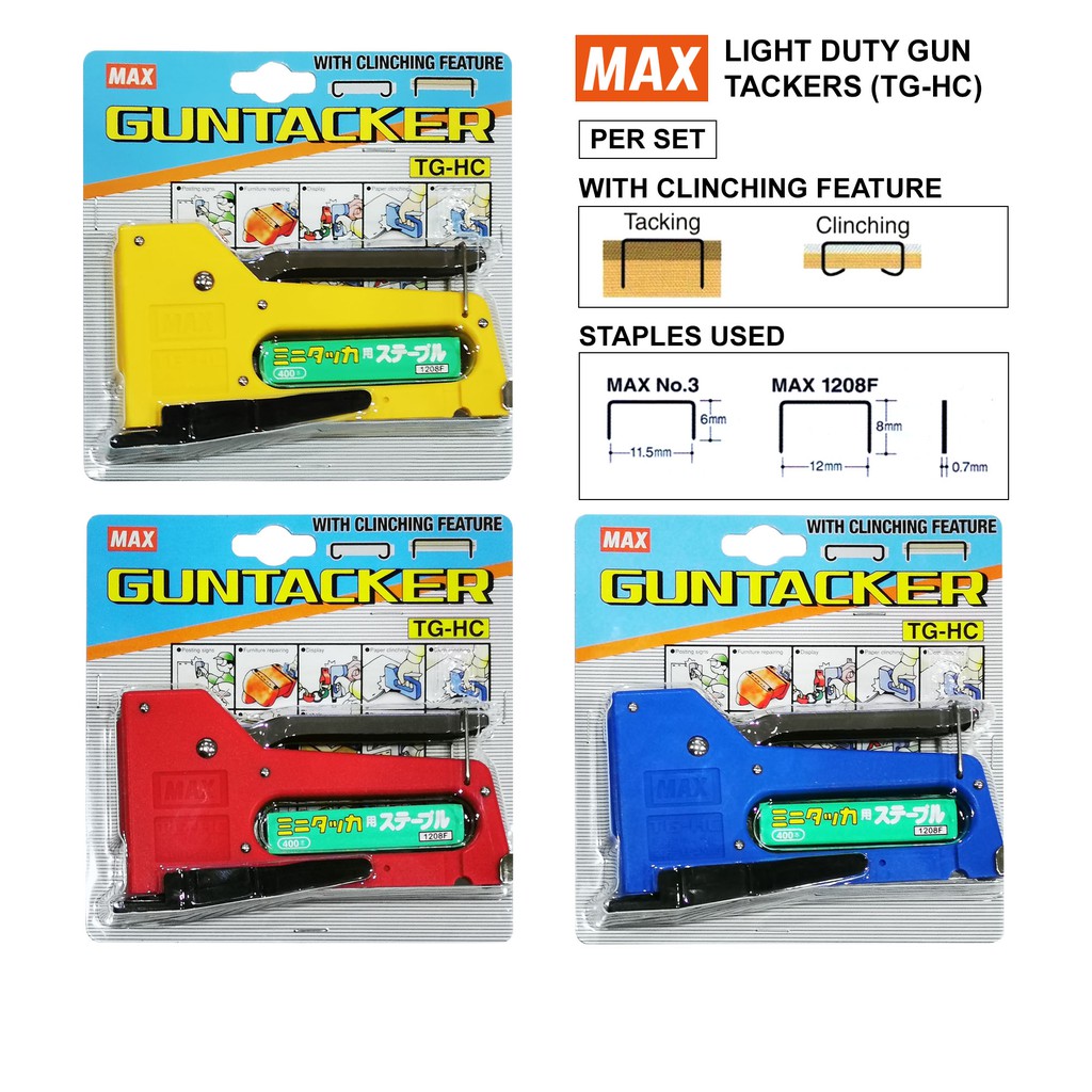 MAX | Staples | Stapler | Gun Tacker | Light Duty Gun Tacker Stapler ...