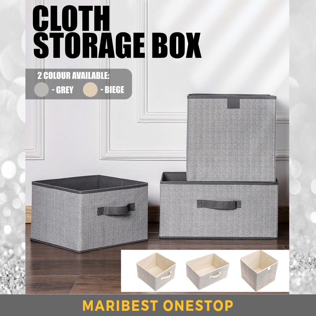 Storage Box Square Foldable Wardrobe Cotton Linen Cloth Organizer Non ...