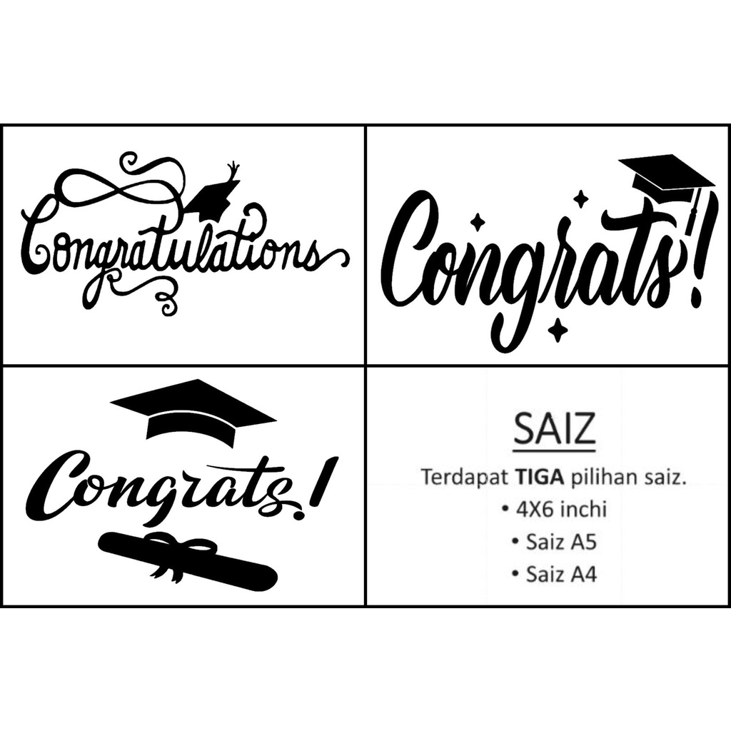 STICKER CONGRATULATIONS - [ 4X6 INCH FOR 10 INCH BALLOON / SIZE A5 ...