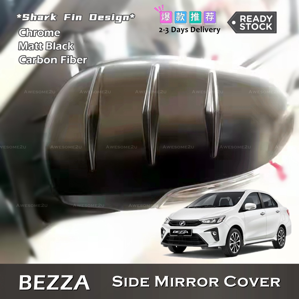 Awesome2u Perodua Bezza Side Mirror Cover Shark Fin Design Left & Right ...