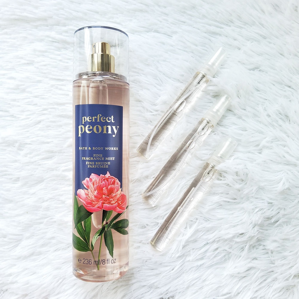 PERFECT PEONY- SIZE 5ml & 10ml BATH & BODY WORKS Body Mist Fragrance ...