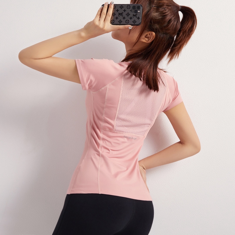 Women Tight Slim Fit t-shirt Compression Quick Dry Short Sleeves Yoga ...