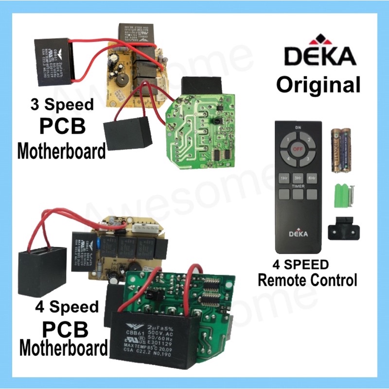 Deka Ceiling Fan Remote Control/ PCB Board Receiver 3speed/PCB Board ...