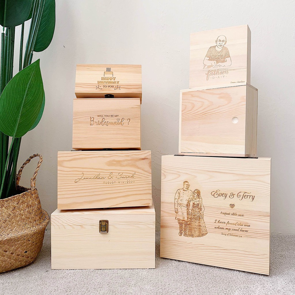 Personalized Wooden Box ( Free Add Picture and Wording) | Shopee Malaysia