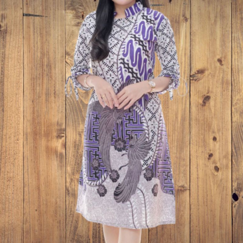 UNGU Manuk Purple batik Tunic original arta batik super Uniform Office ...