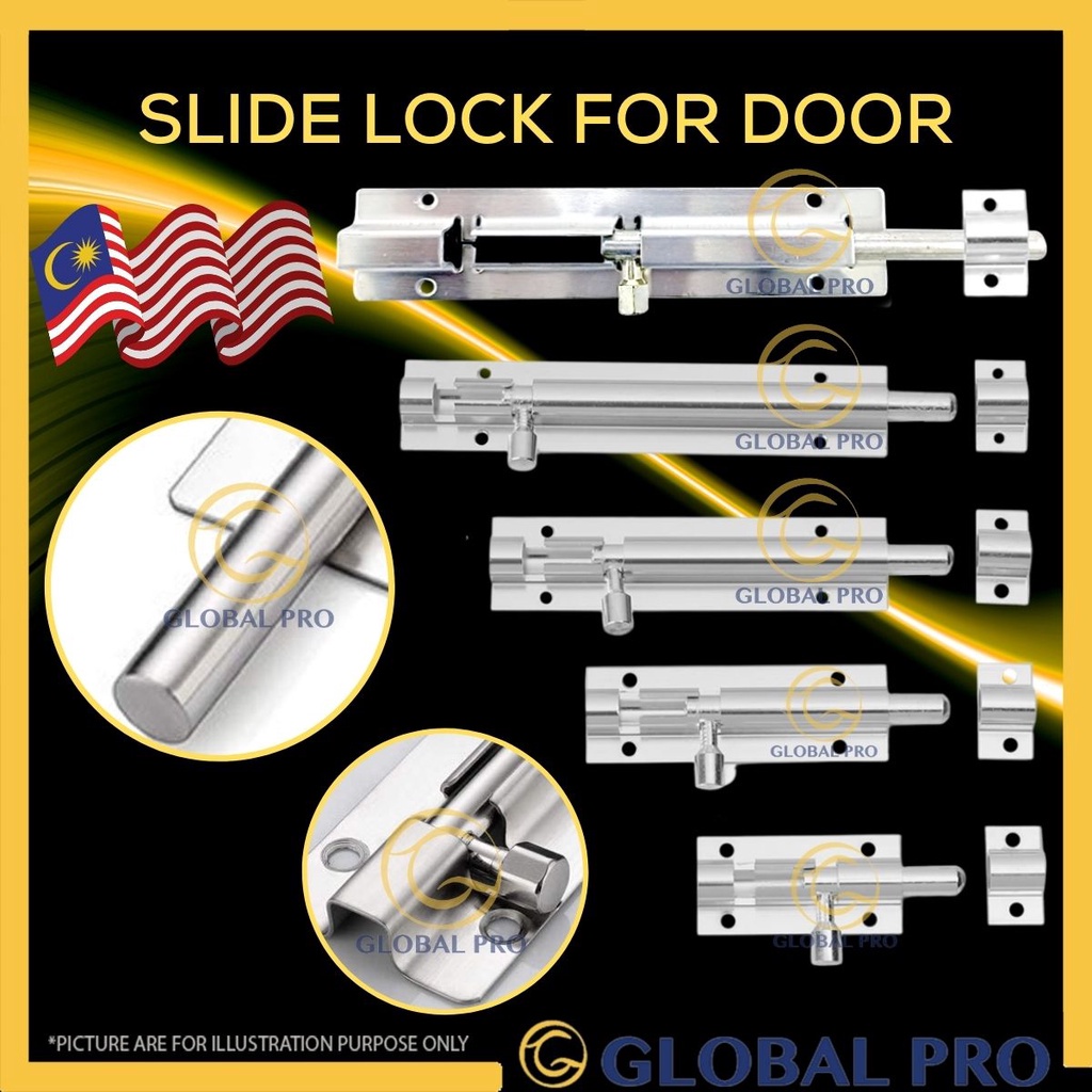 2" / 2.5" / 4" / 5" / 6" Door Latch Sliding Lock Barrel Tower Bolt Door ...