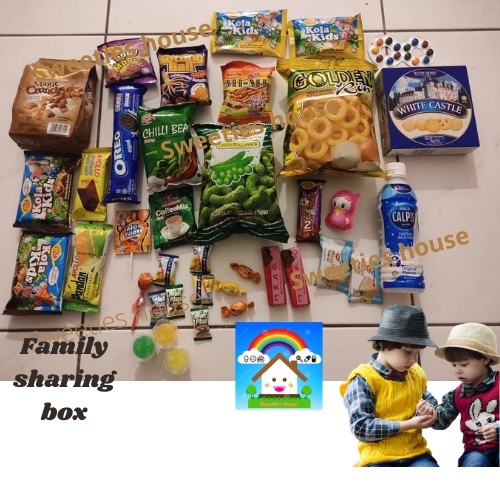 Family sharing box combo snacks cookies candy drinks biscuit coffee ...