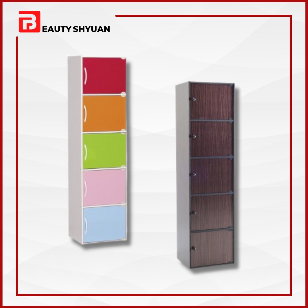 BRAY 5 Door Book Rack Bookshelf Bookcase File Cabinet Locker Cabinet ...