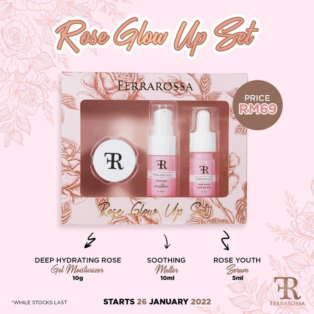 🎀 FERRAROSSA ROSE GLOW UP SET | TRIAL KIT | TRAVEL SET 🎀 | Shopee Malaysia