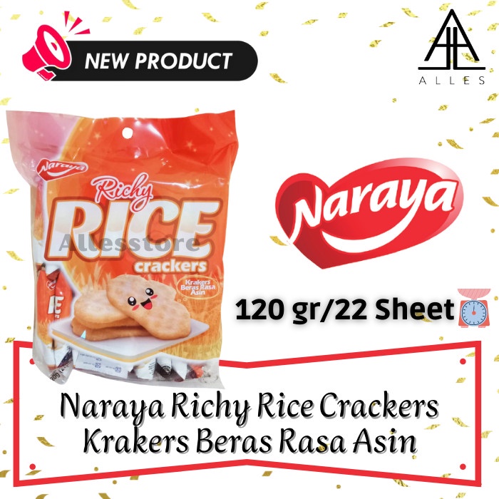 Naraya Richy Rice Mini Crackers Salted Rice Biscuits Krakers 120 gr ...