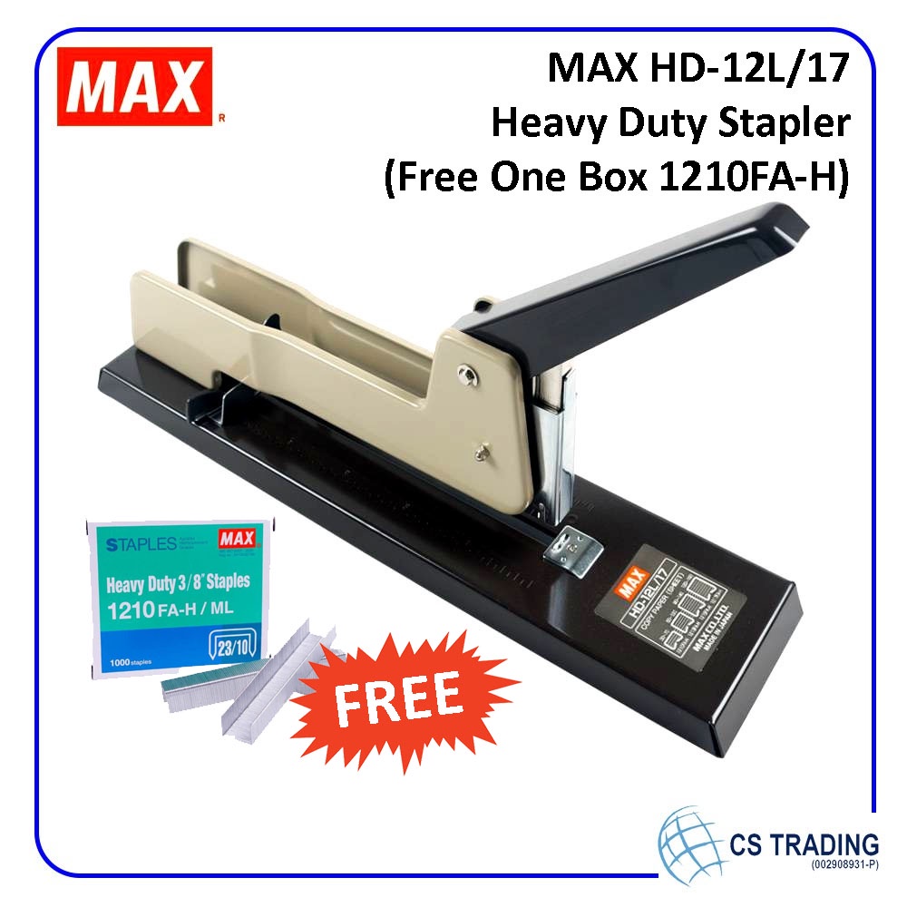 MAX HD-12L/17 Heavy Duty Stapler (Free One Box 1210FA-H) | Shopee Malaysia
