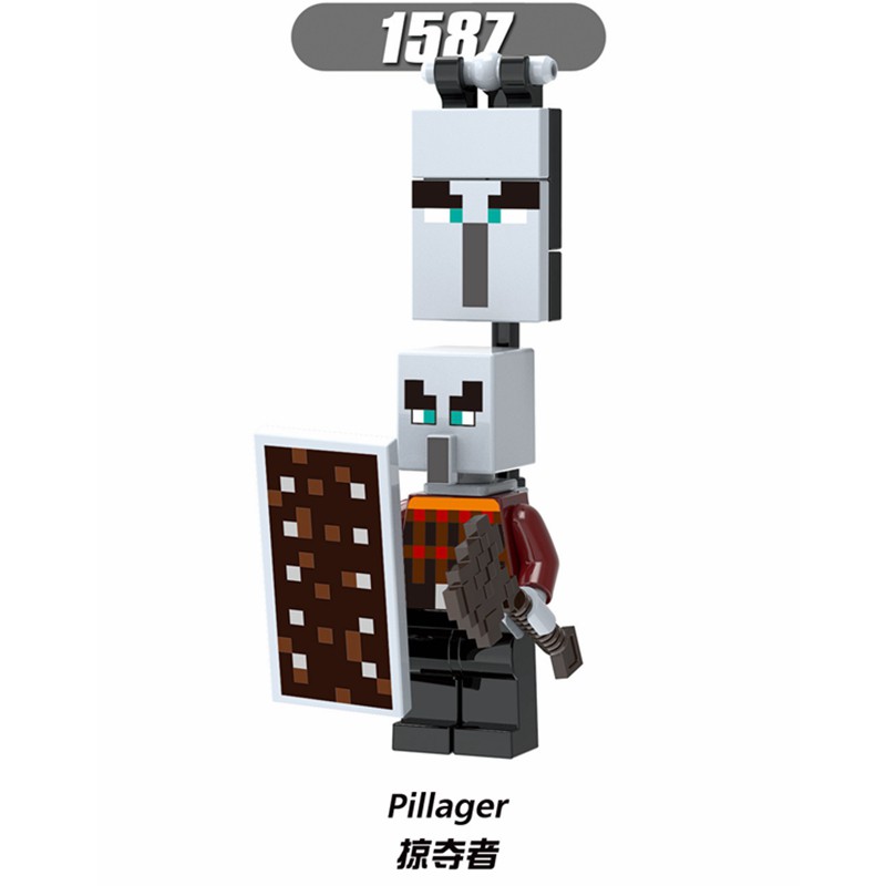 My World Minifigures Alex Steve Guardian Mooshroom Pillager Model ...