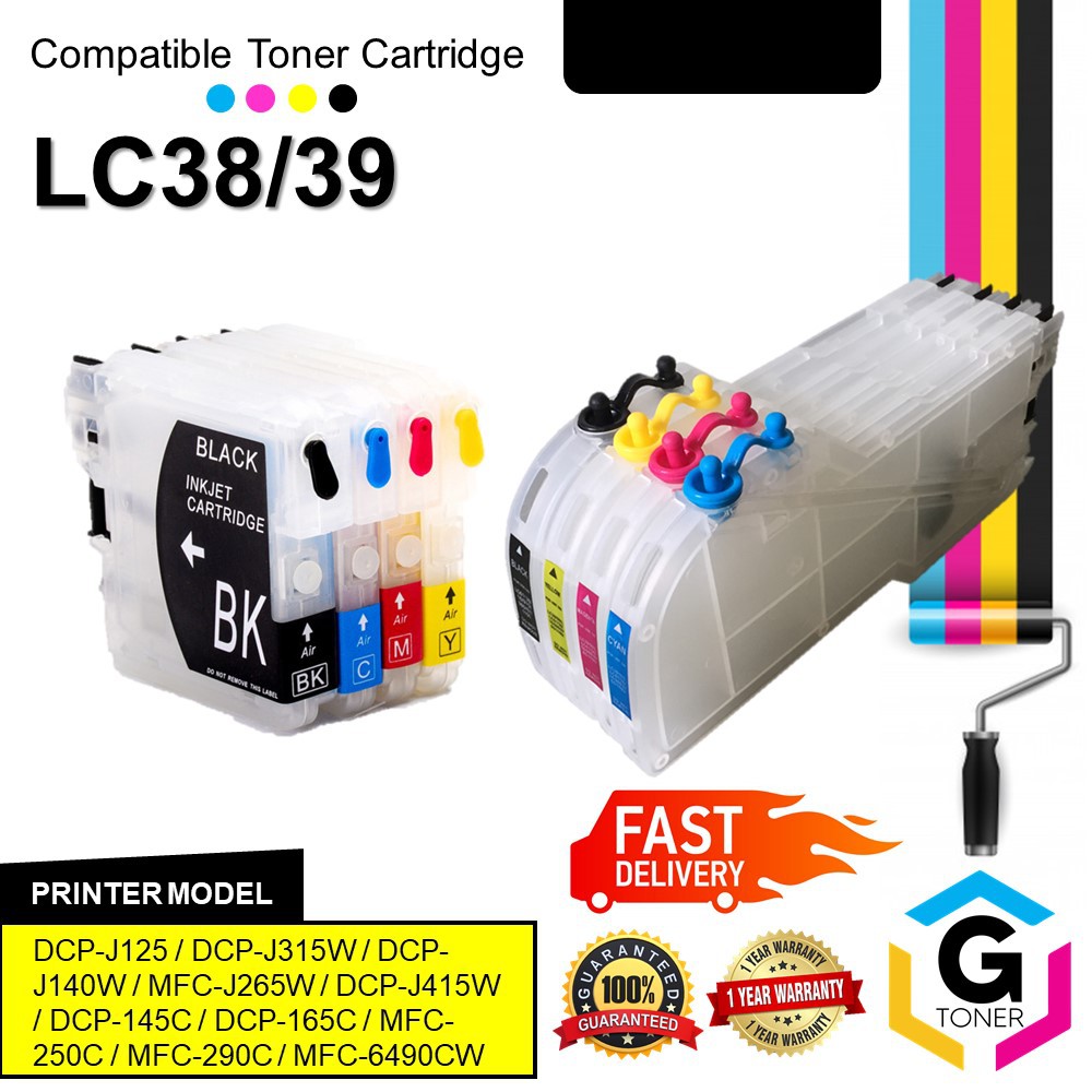 Compatible Brother LC38/39 Long & Short Refillable Ink Cartridges for ...