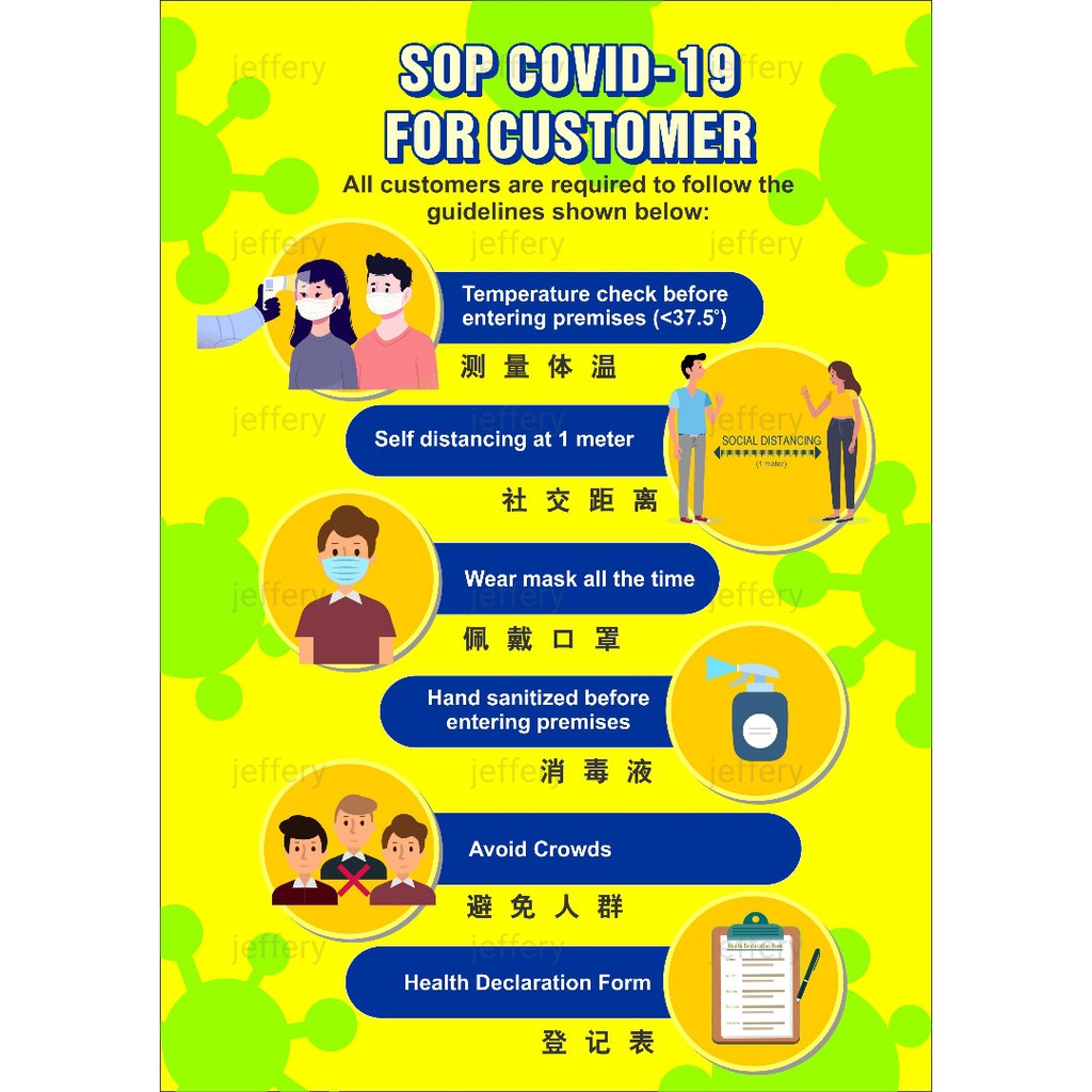 Poster Sticker SOP Covid 19 for Customer | Shopee Malaysia