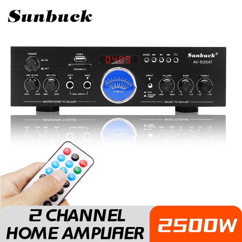 Sunbuck 2500W Power Amplifier Home Audio 2 Channel Stereo Karaoke ...