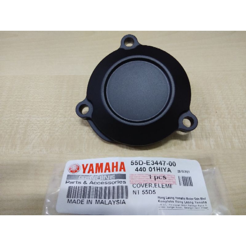 Oil filter Cover (Tepi Clutch cover)(Tanpa O ring)(HITAM) LC135 V4/V5/V6/V7 Original (55D-E3447 ...
