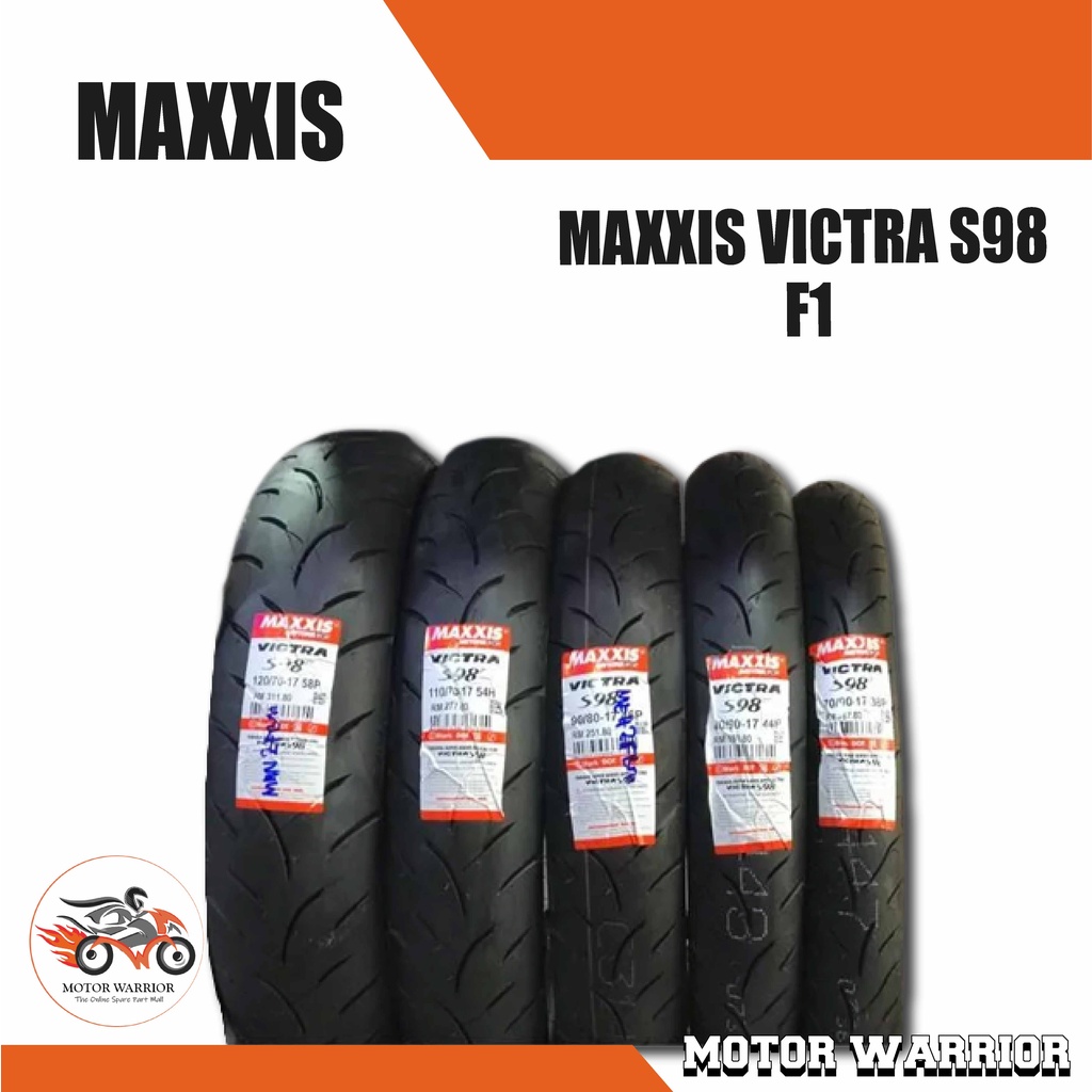Tayar Tubeless Maxxis Victra S98 F1 -Tubeless Tyre-Size 17 - 60/80, 60/90, 70/80, 70/90, 80/90 ...