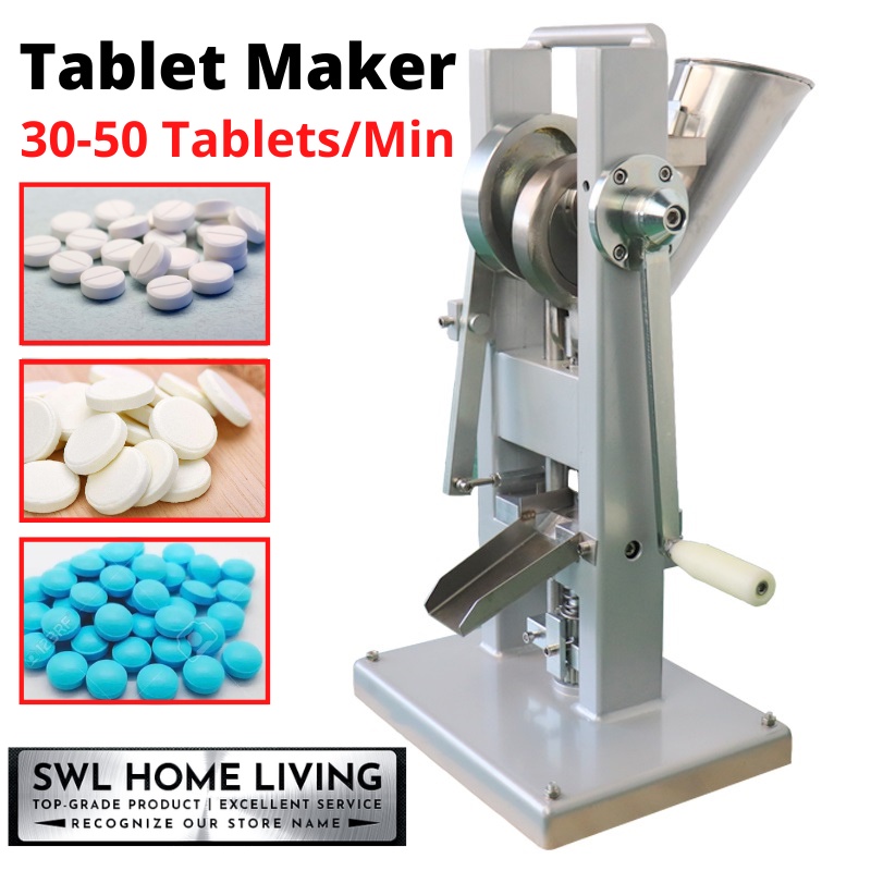 Manual Mesin Tablet Making Machine Rotary Single Punch Hand Pressing ...