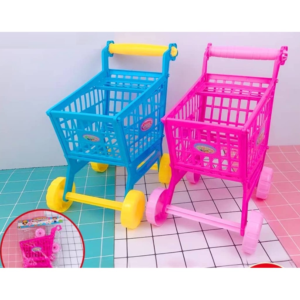 MINI SHOPPING CART TOYS PINK , GIRL TOY CART TROLLEY , TROLI SHOPPING ...