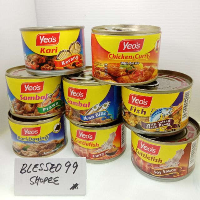 Yeo's Chicken Curry (145g) Kari Kerang (160g) Sambal Udang, Kari Sotong ...
