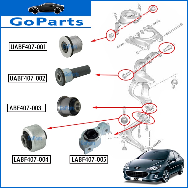 Peugeot 407 Front Suspension Bush / Lower Upper Arm Bush | Shopee Malaysia