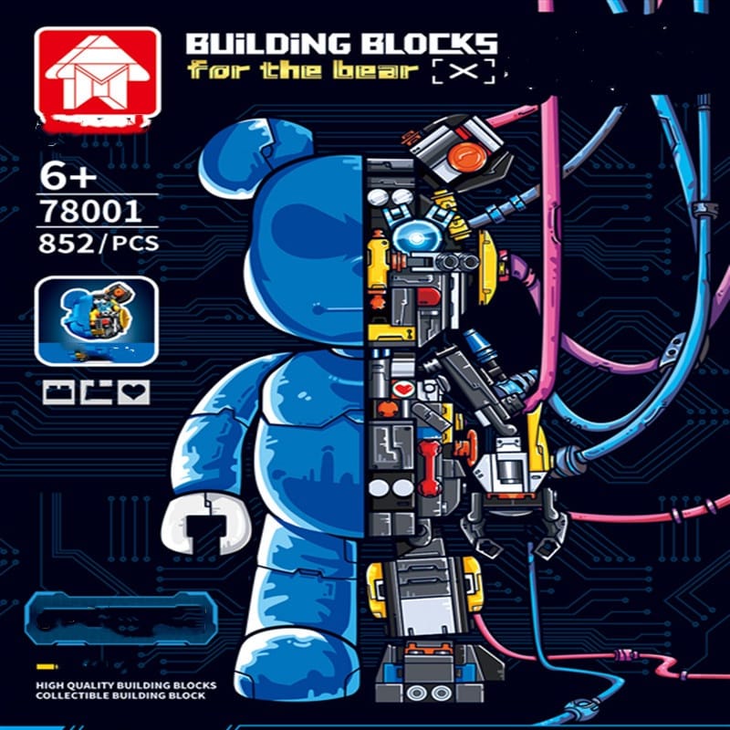 LY BLOCK : HALF BODY BEARBRICK BUILDING BLOCK (Pink/blue/red) (78001 ...