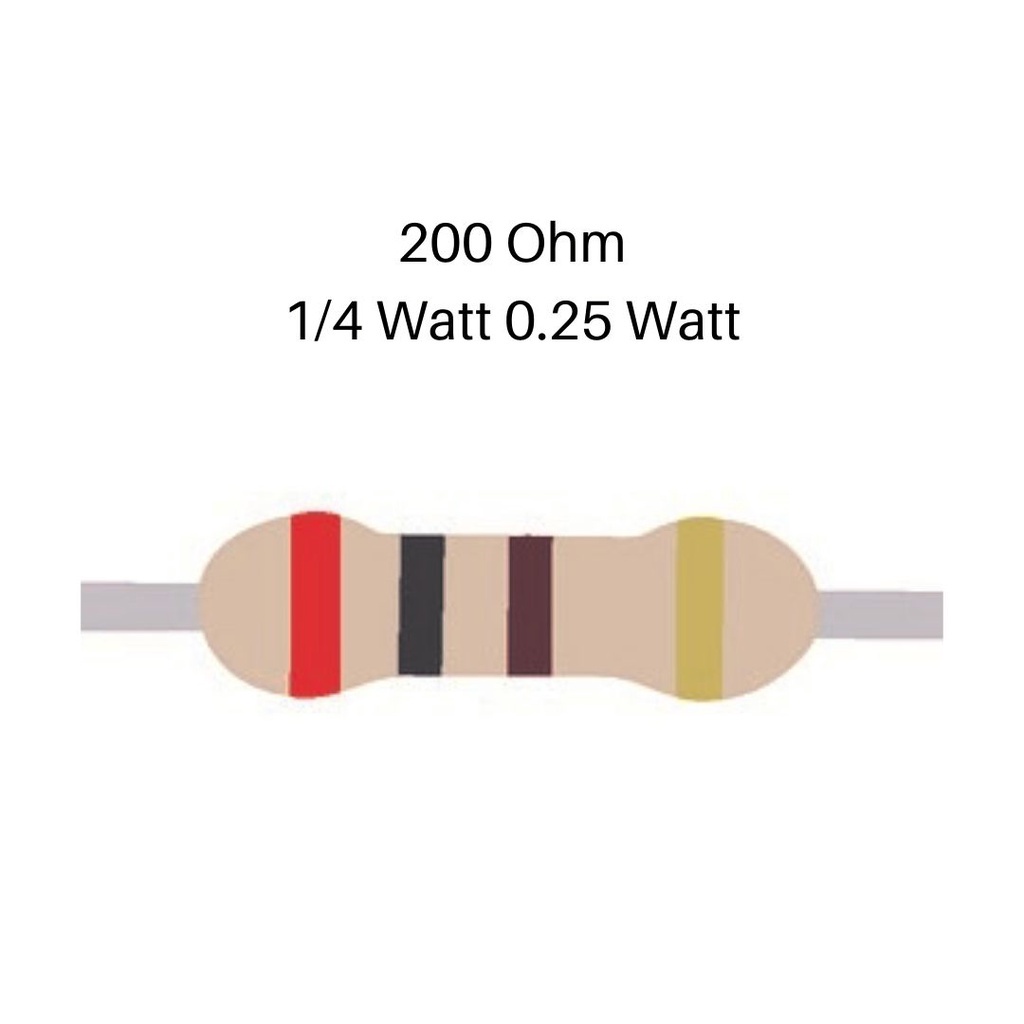 200 ohm 0.25w 1/4W resistor (5% tolerance) (10pcs/ pack) | Shopee Malaysia