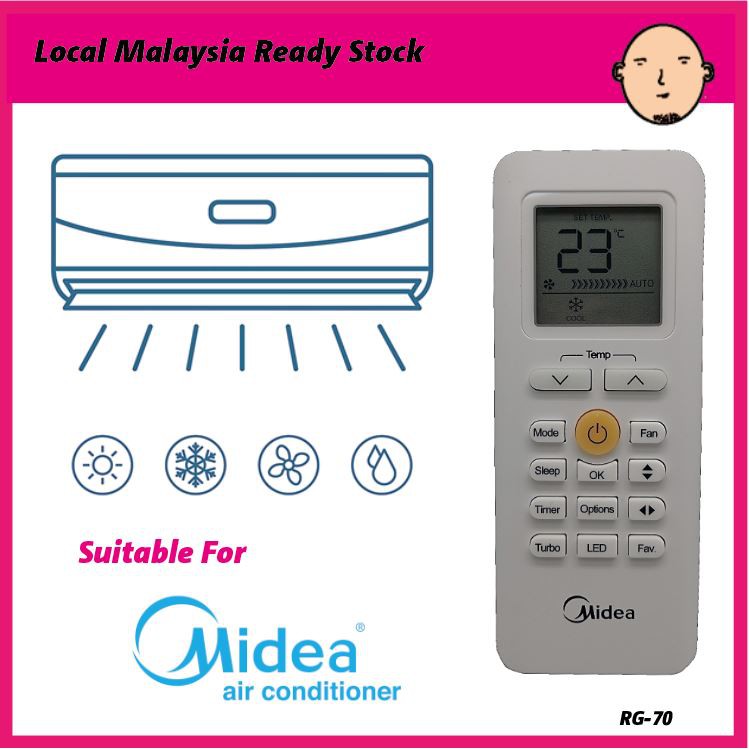 Midea Air Cond Aircond Air Conditioner Remote Control | Shopee Malaysia