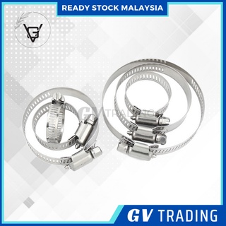 READY STOCK 304 Hose Clip Stainless Steel Hose Clamp Kunci Getah Paip ...