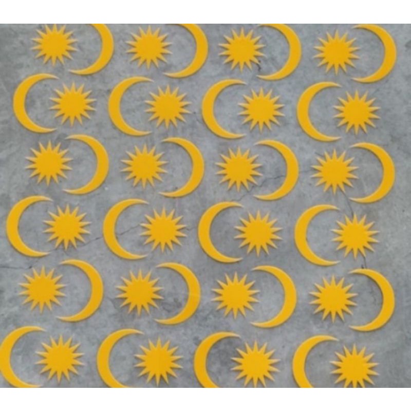 Sticker bulan bintang | sticker baju [IRON] (4pcs) (READY STOCK ...