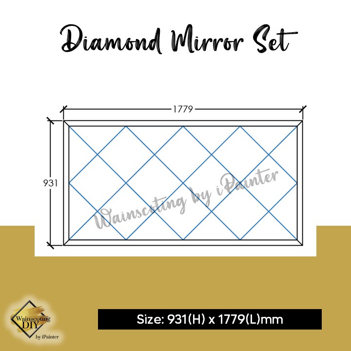Set 3x5.83ft Diamond Mirror Bevel Mirror Wainscoting Deco Wall Mirror ...