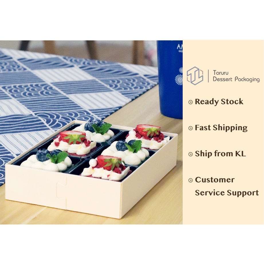 [10PCS] F175B Wooden Sushi Box Mousse Tiramisu Dessert Mooncake Mochi ...