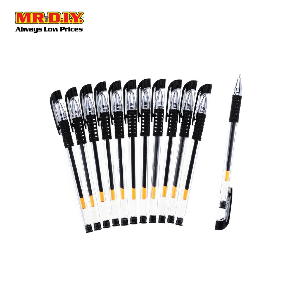(MR.DIY) Bloma Black Gel Ink Pen 0.5mm (12 pcs) | Shopee Malaysia