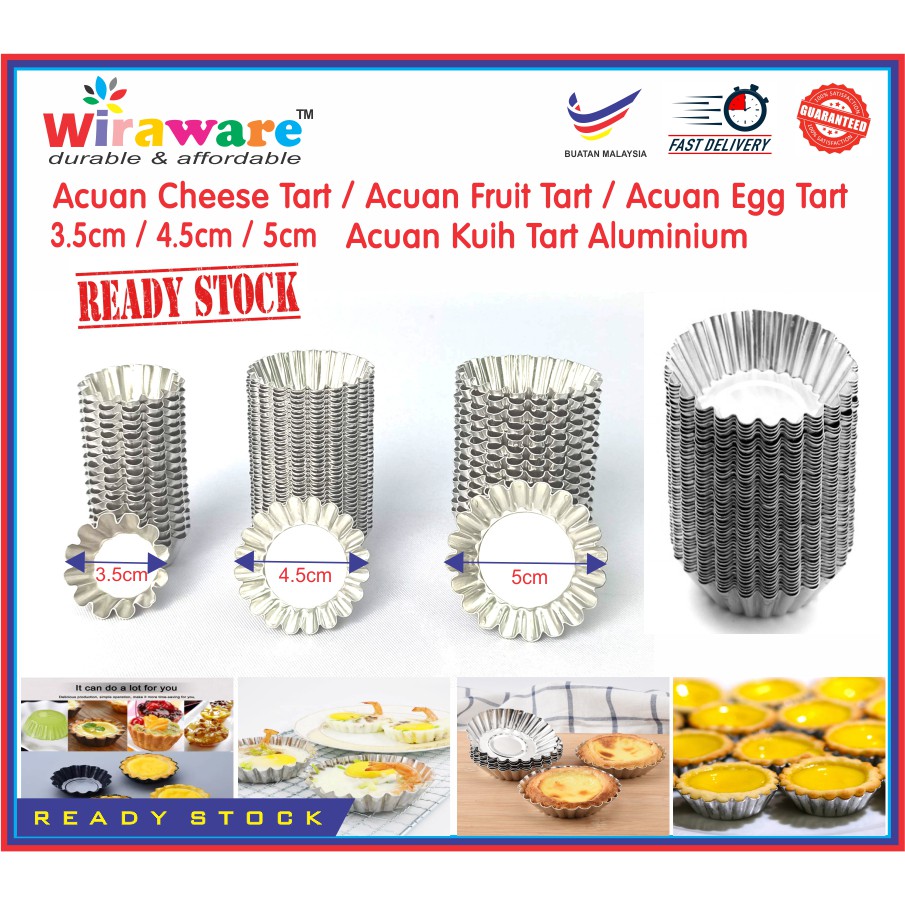 3.5cm/4.5cm/5cm Acuan Aluminium Kuih Tart / Cheese Tart / Fruit Tart ...