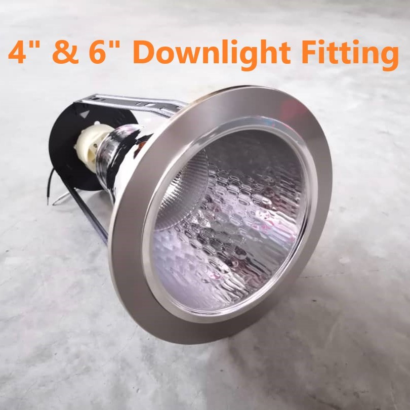 🔥READY STOCK🔥 4"/6" Inches PLC Downlight Fitting Round Bracket Silver ...