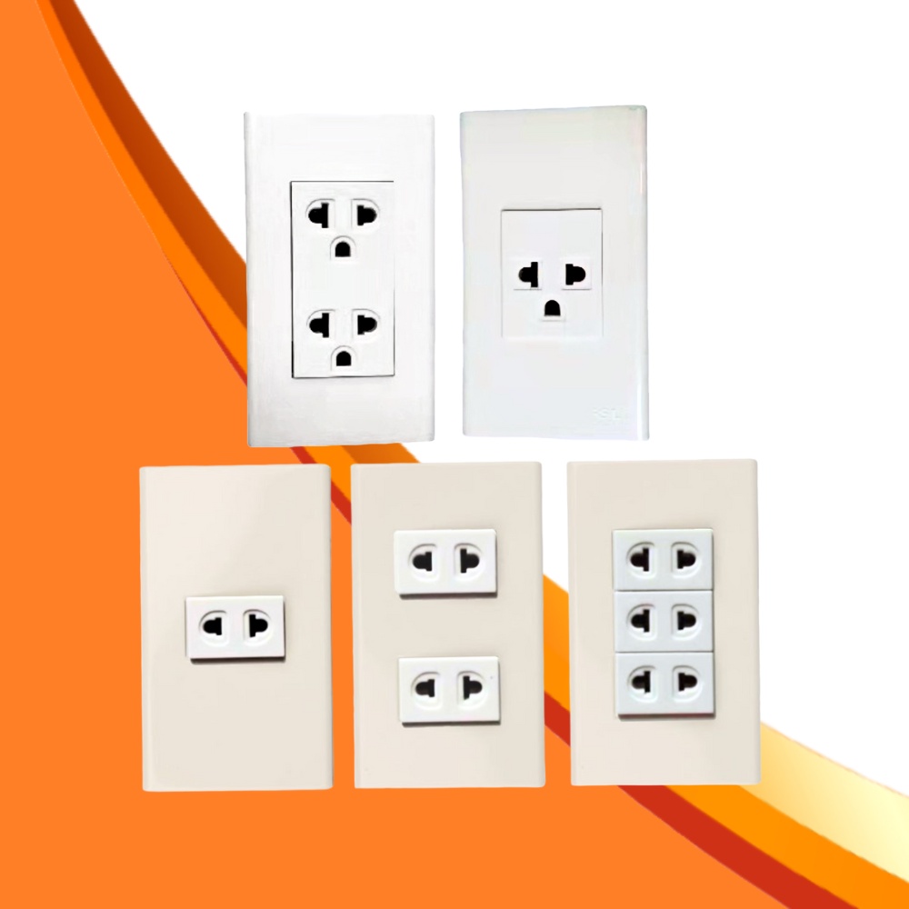 FSL Universal Wall Outlet with Ground Receptacle 1 Gang, 2 Gang, 3 Gang ...