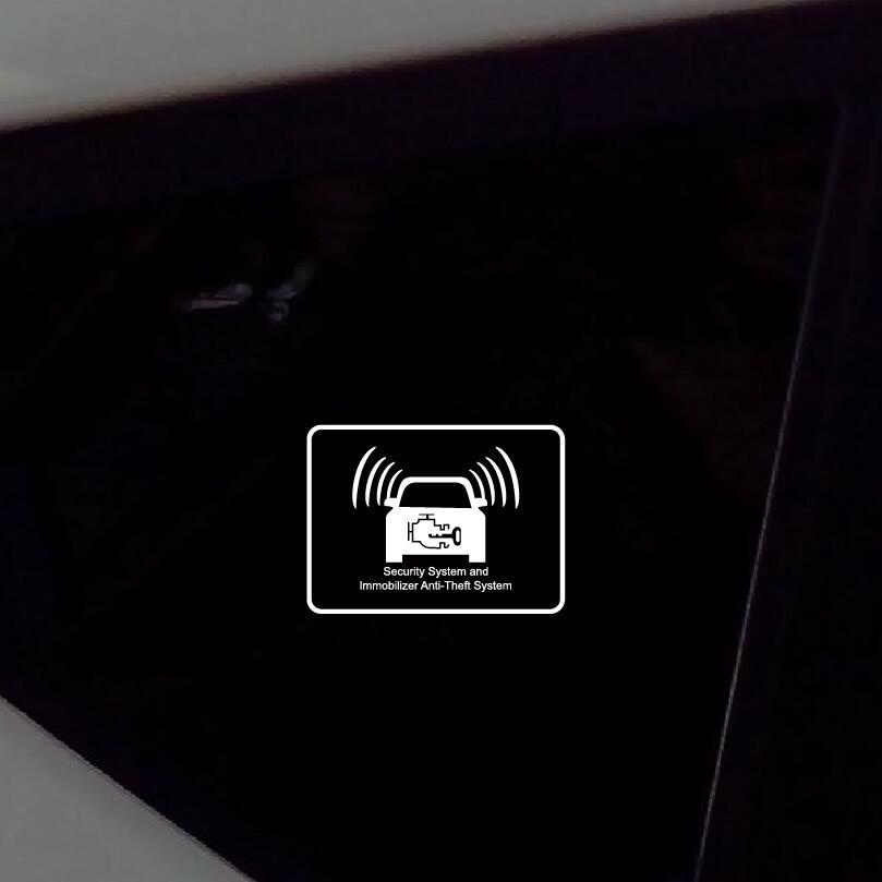 Security System and Immobilizer Anti-theft Syetem Sticker for Cars Sign ...