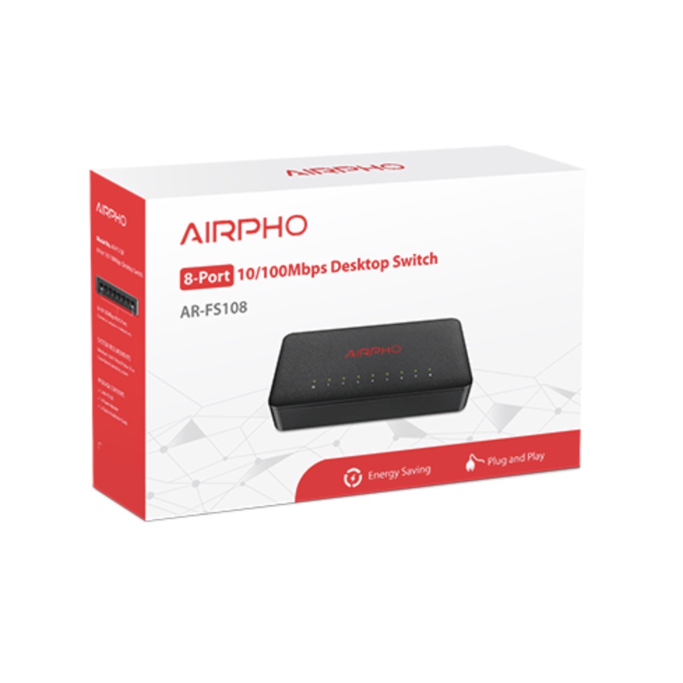 Airpho FS108 8-Port 10/100Mbps Desktop Switch (Good for Piso Wifi Vendo ...